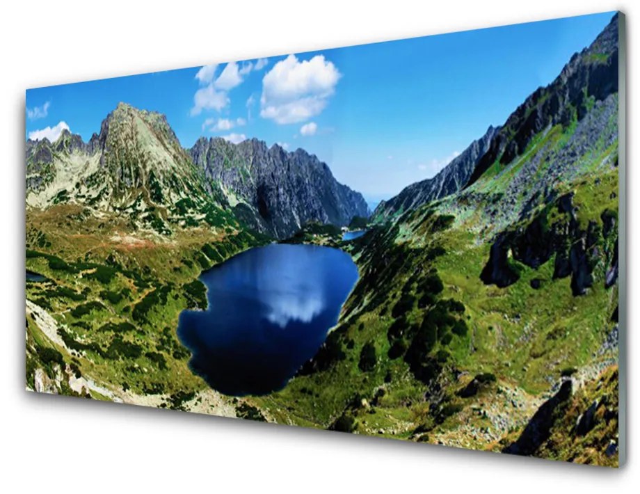 akrylový obraz Hora Jezero Krajina 125x50 cm