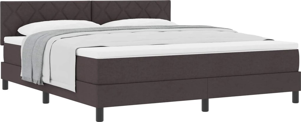 Postel s boxspringem s čelo Tmavě hnědá 180 x 200 cm textil 3338786