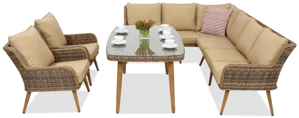 Zahradní nábytek Bilbao Comida 7 Garden Point hnědý