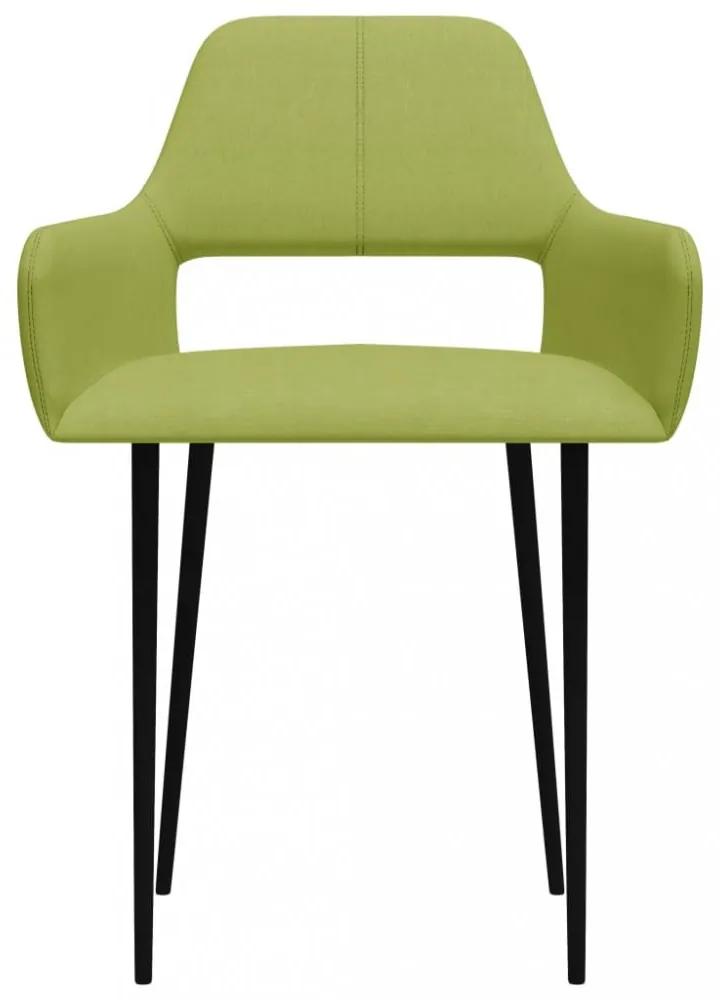 Jídelní židle 2 ks látka / kov Dekorhome Světle zelená