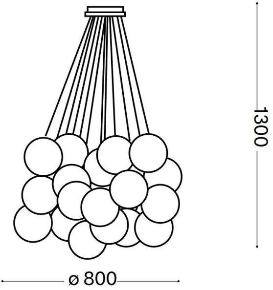 Ideal Lux - Lustr na lanku MAPA PLUS 22xE14/40W/230V