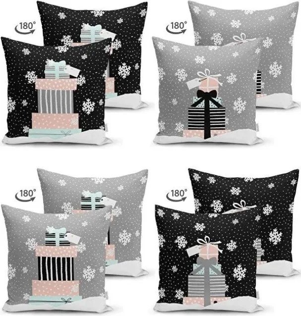Povlaky na polštáře v sadě 4 ks s vánočním motivem 43x43 cm Merry Christmas – Mila Home