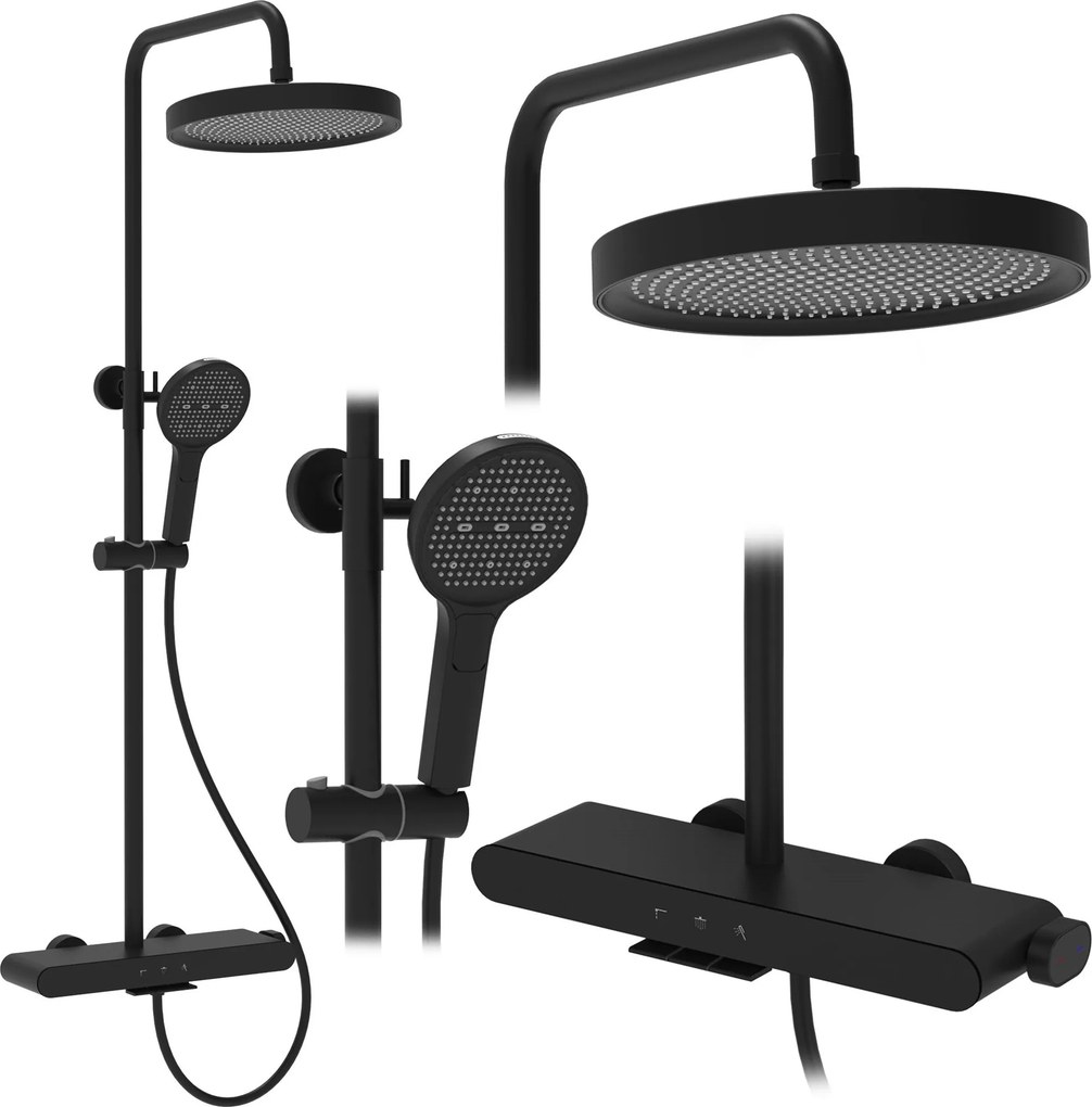 Rea Farel, sprchový set s vanovým výtokem, černá matná, REA-P0354