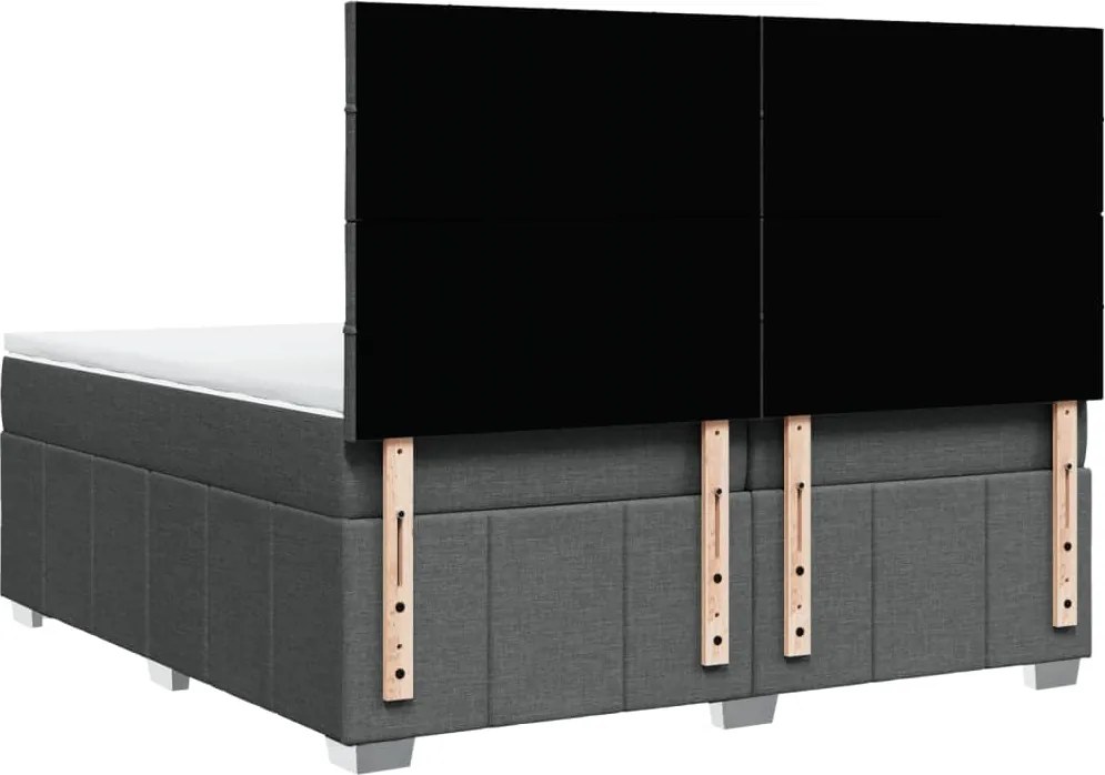 Box spring postel s matrací tmavě šedá 200x200 cm textil 3291776