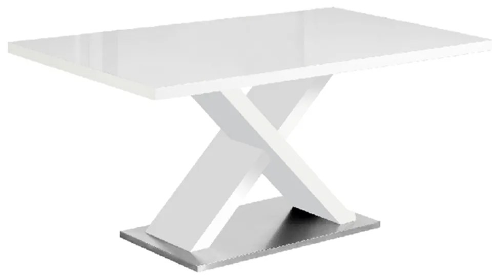 Kondela Jídelní stůl, bílá s vysokým leskem HG, 160x90 cm, FARNEL