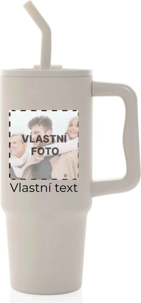 Personalizovaná nerezová termoska s barevným víčkem s fotografií