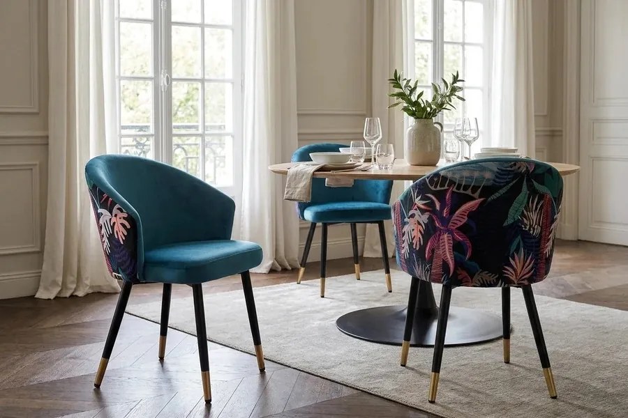 Designová židle Scarlet CLASSIQUE modrý samet