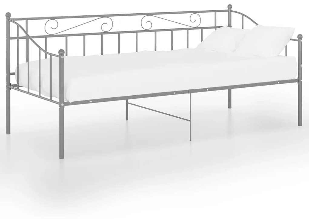 Rám postele/pohovky šedý kovový 90 x 200 cm,  324775