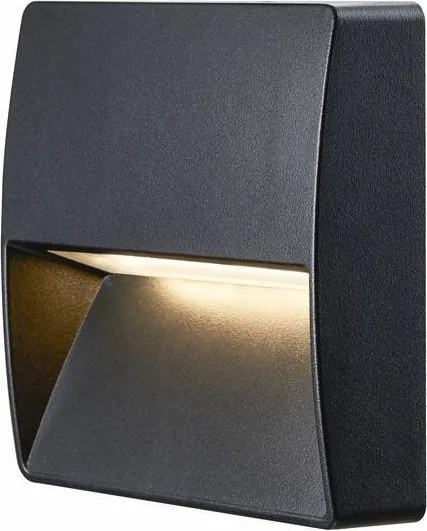 LA 1002869 DOWNUNDER OUT square WL, Outdoor, nástěnné vestavné LED svítidlo, antracitové, 3000K - BIG WHITE (SLV)