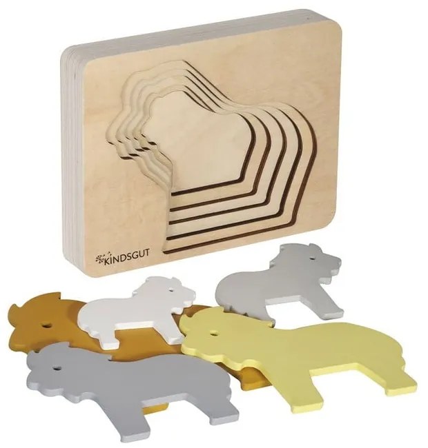 Dřevěné dětské puzzle Kindsgut Lion