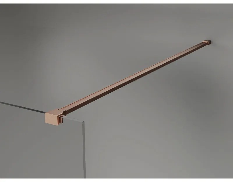 Mexen, Mexen Kioto-X sprchová stěna 100 x 200 cm, matná 10 mm, broušená měď - 800-100-101-65-30-X