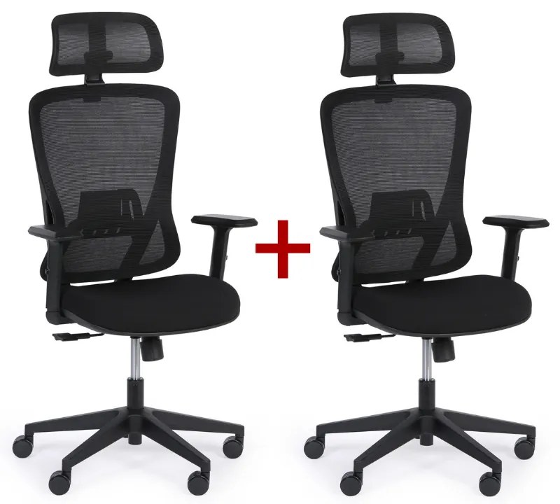Kancelářská židle MARCO 1+1 ZDARMA, černá