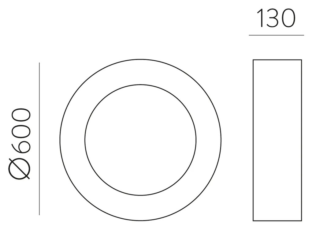 ACB Iluminacion Stropní LED svítidlo DILGA, ⌀ 60 cm, 48W, CRI90, CCT switch 2700-3000K Barva: Bílá, Stmívání: Casambi