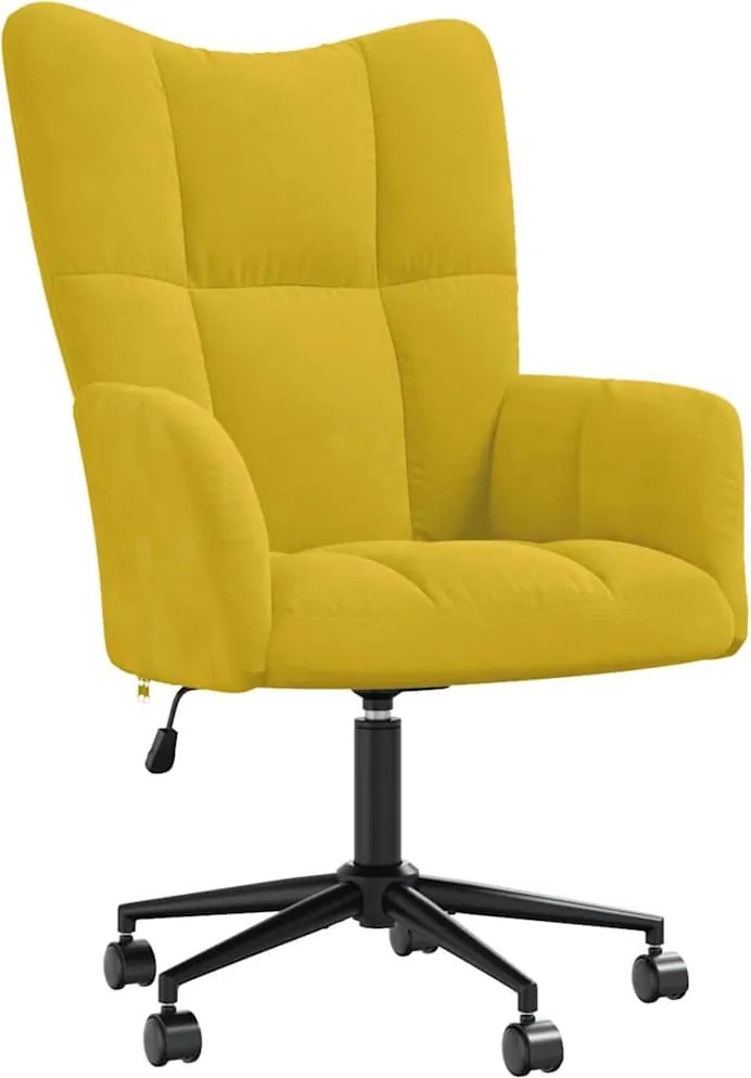Relaxační křeslo hořčicově žluté samet 328179