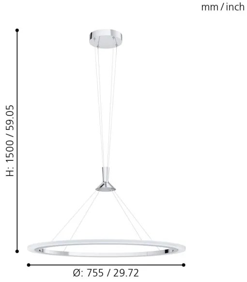 Eglo 98427 - LED RGB Stmívatelný lustr na lanku HORNITOS-C LED/37W/230V + DO