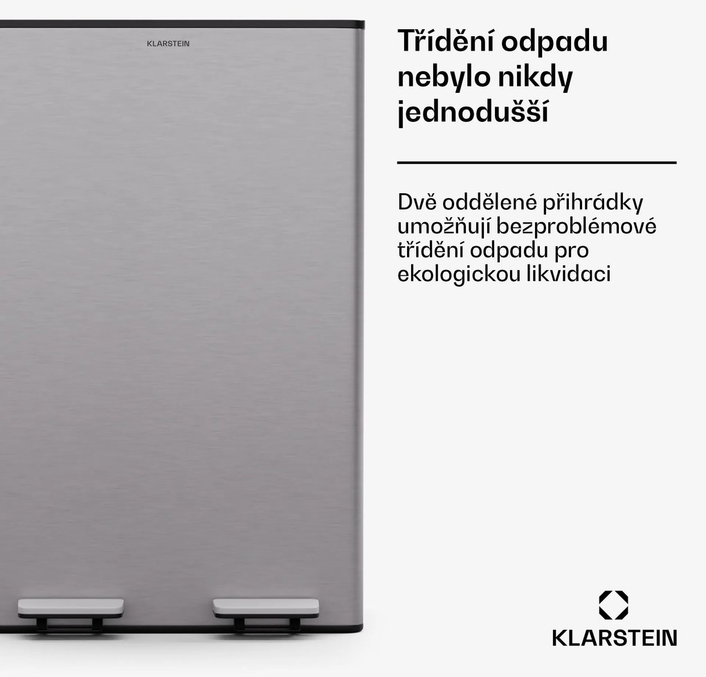 Klarstein EcoVista, odpadkový koš s kompostérem, 60 l + 3 l/koš + kompostér, Soft-Close