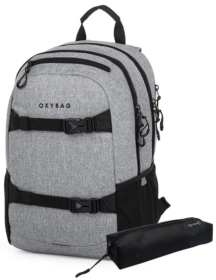 Oxybag Studentský batoh + etue - OXY Sport Grey Melange