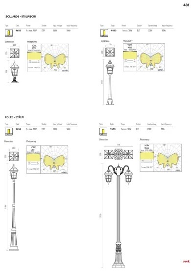 Redo 9652 - Venkovní lampa YORK 1xE27/70W/230V IP44 hnědá