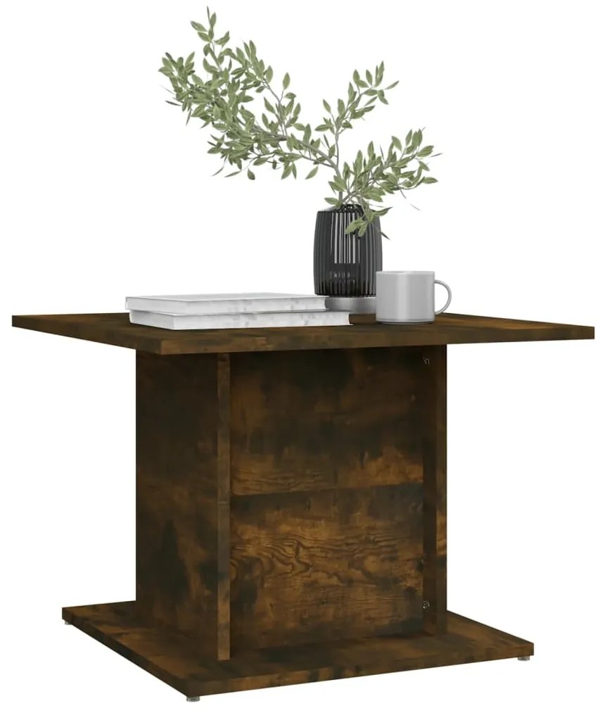 Konferenční stolek kouřový dub 55,5 x 55,5 x 40 cm dřevotříska - Default Title