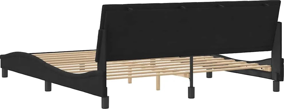 Rám postele bez matrace Hanko černý 180 x 200 cm samet 3207863