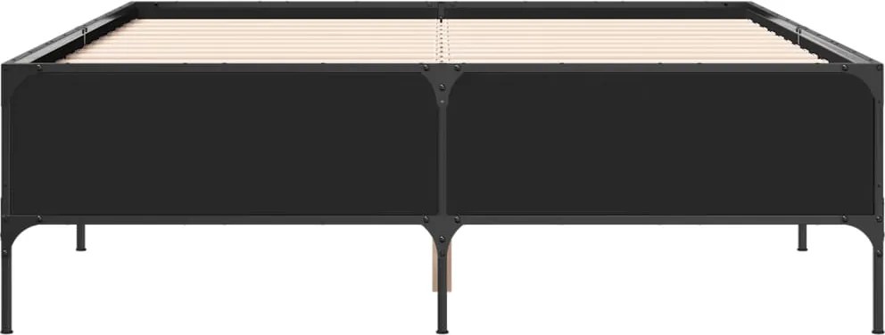 Rám postele černý 160 x 200 cm kompozitní dřevo a kov 3279787