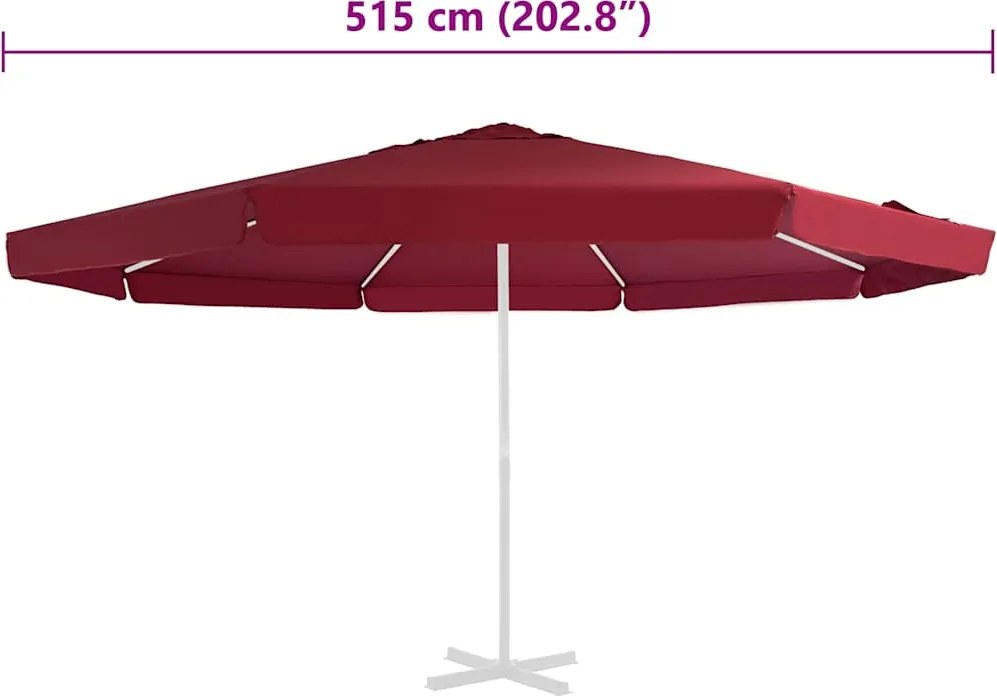 Náhradní potah na zahradní slunečník bordó 515 cm 312542