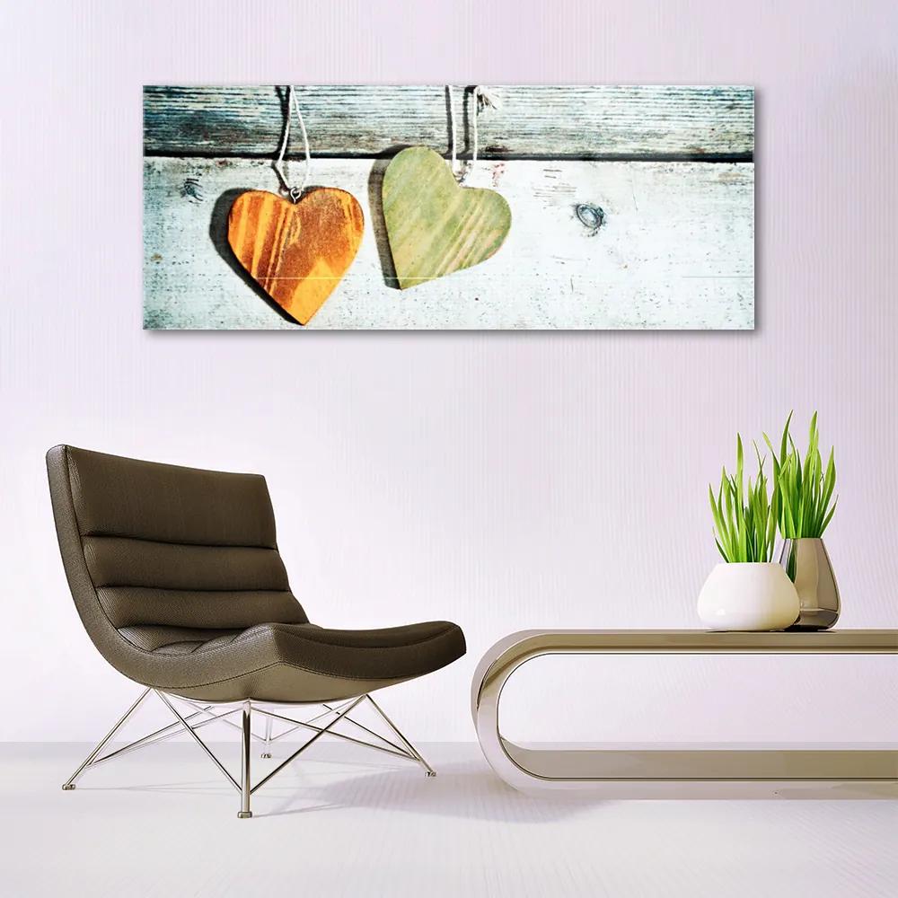 Obraz na skle Srdce Dříví Umění 120x60 cm