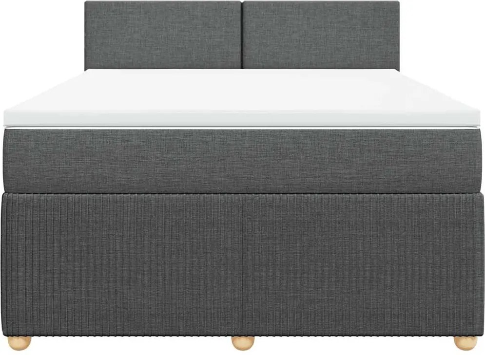 Box spring postel s matrací tmavě šedý 140 x 190 cm textil 3289745