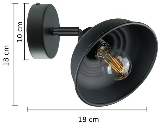 Nástěnné bodové svítidlo FAUN 1xE27/60W/230V černá