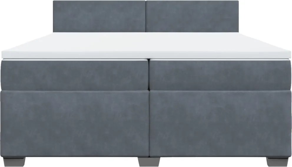 Box spring postel s matrací tmavě šedá 200x200 cm samet 3288697