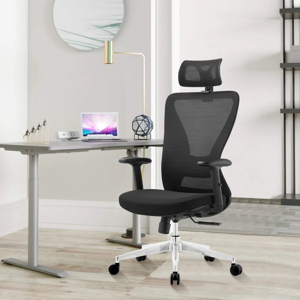 Kancelářská ergonomická židle Neoseat NICOLE — síť / látka, černá, nosnost 150 kg