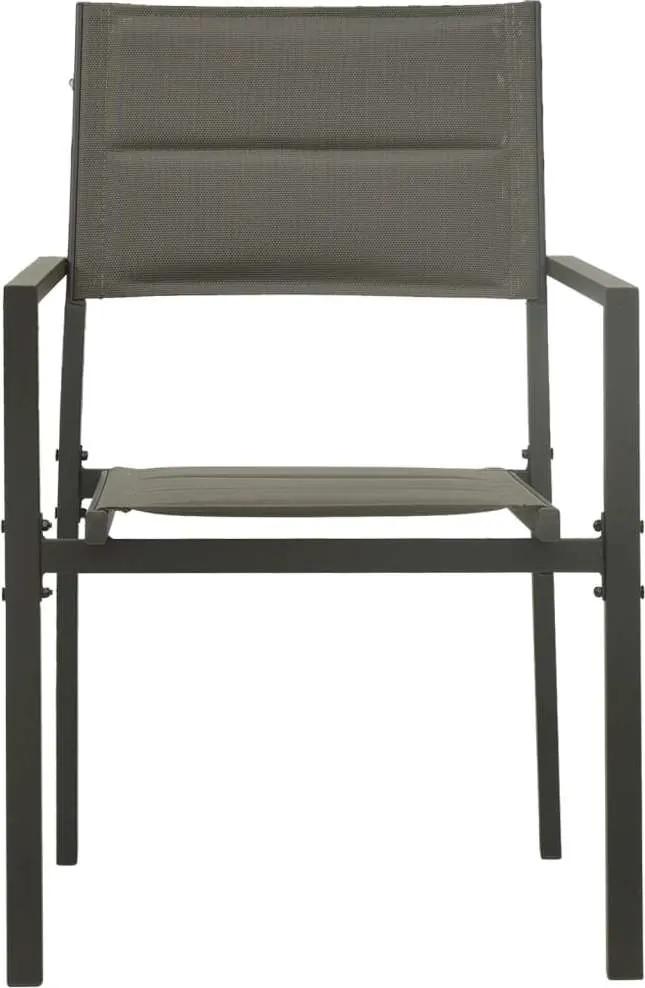 vidaXL Zahradní židle 2 ks textilen a ocel šedé a antracitové [313079]