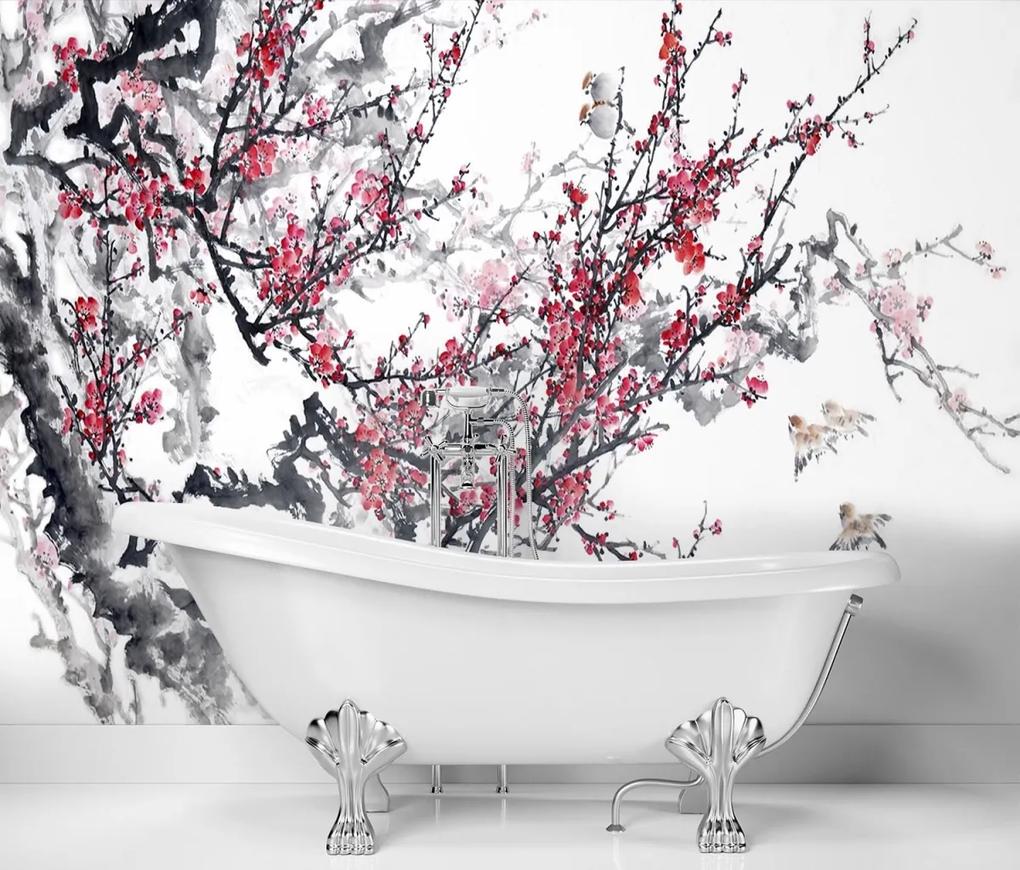 Fototapeta, Třešňové květy Japonsko - 350x245 cm