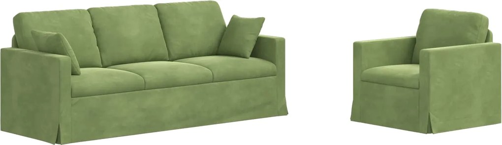 Set pohovek 2 ks Světlá zelená samet 3407598