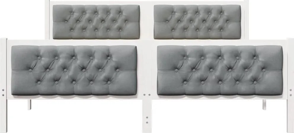 Rám postele Světle šedá 160 x 200 cm Masivní borové dřevo 3394282