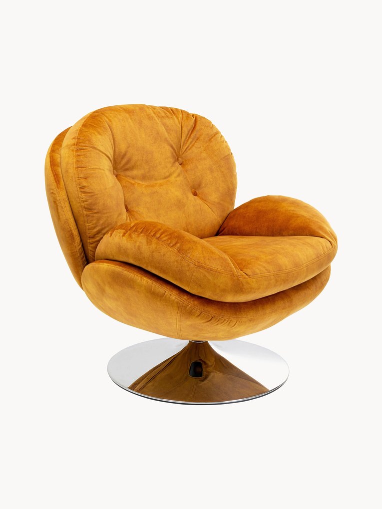Otočné sametové křeslo Cosy