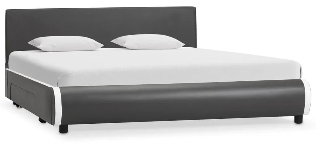 284957 vidaXL Rám postele se zásuvkami antracitový umělá kůže 140 x 200 cm