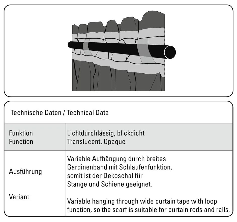 Šedý závěs 140x245 cm – Sehlbach