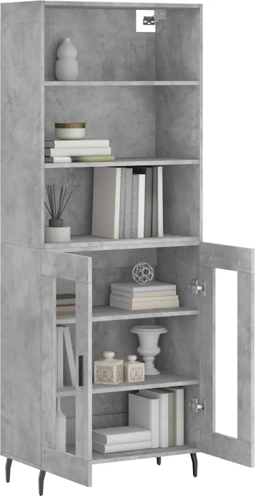 Skříň highboard betonově šedá 69,5x34x180 cm kompozitní dřevo 3189337
