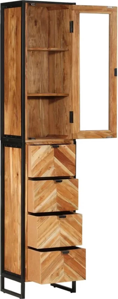 Koupelnová skříňka 40x27x190 cm železo a masivní akáciové dřevo 3217118