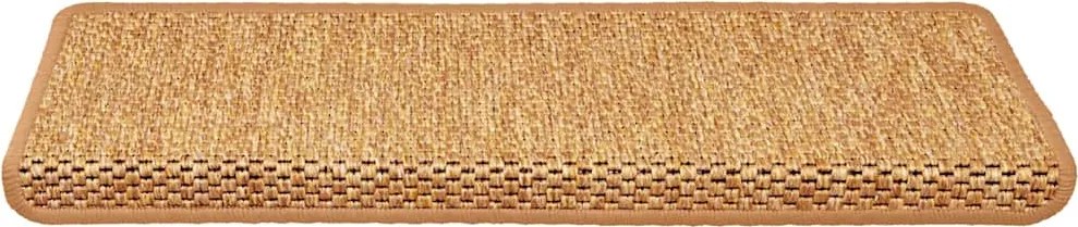 Samolepící nášlapy na schody vzhled sisal 15ks 65x21x4 cm 326889