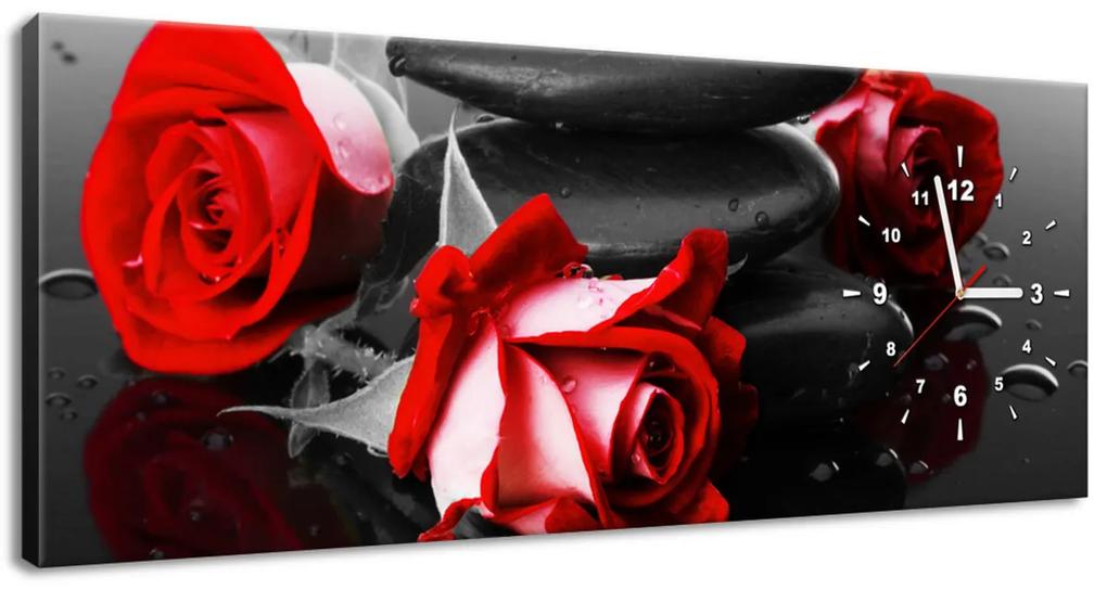 Gario Obraz s hodinami Roses and spa Rozměry: 30 x 30 cm