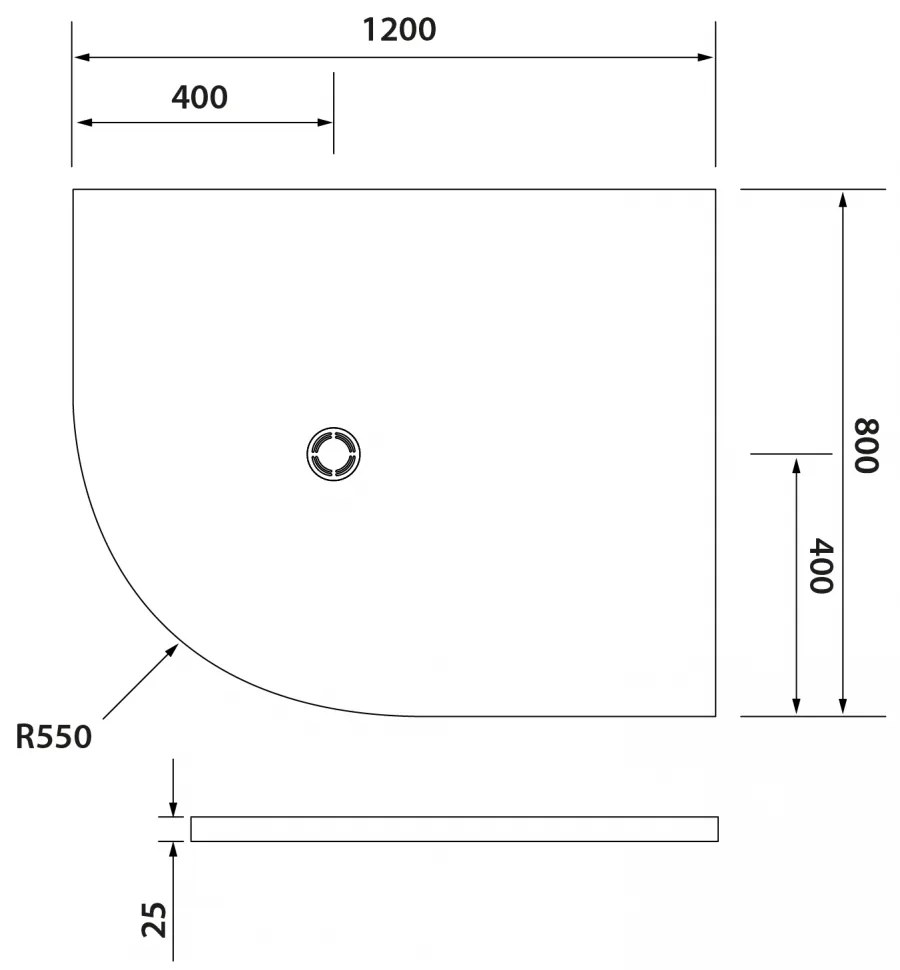 Polysan FLEXIA vanička z litého mramoru čtvrtkruh, s možností úpravy rozměru, 120x80cm, R550, pravá 91291