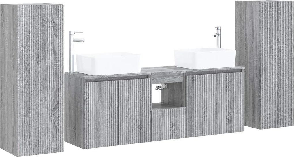 Sada koupelnového nábytku 5 ks Šedý Sonoma 33 x 34,5 x 100 cm 3405999