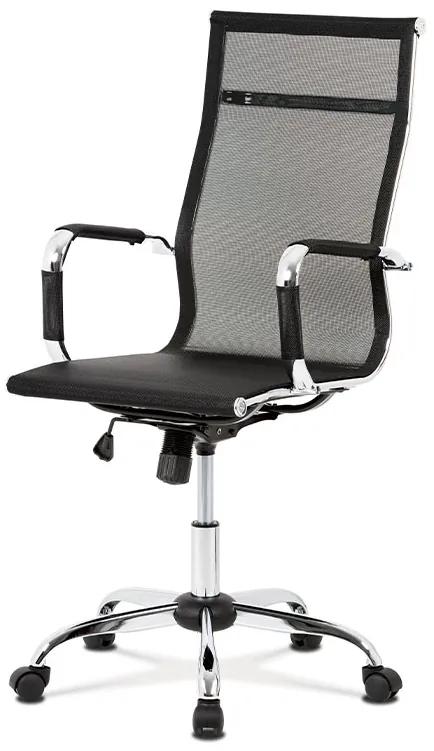 Kancelářská židle na kolečkách Autronic KA-V303 BK – síťovaný opěrák, černá