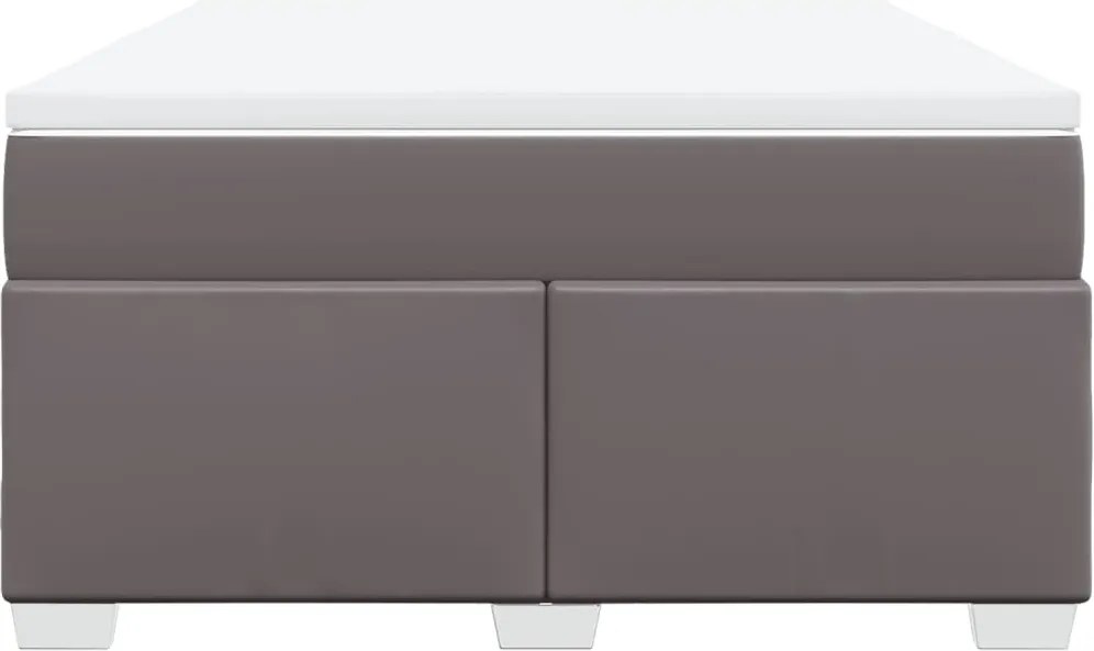 Box spring postel s matrací šedá 140x200 cm umělá kůže 3285215