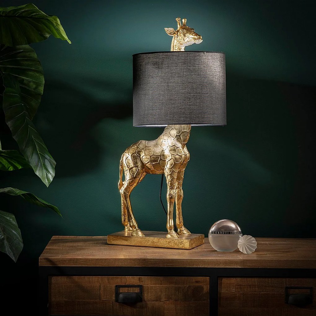 Velké dekorační  svítidlo Gold Giraffe výška 70cm