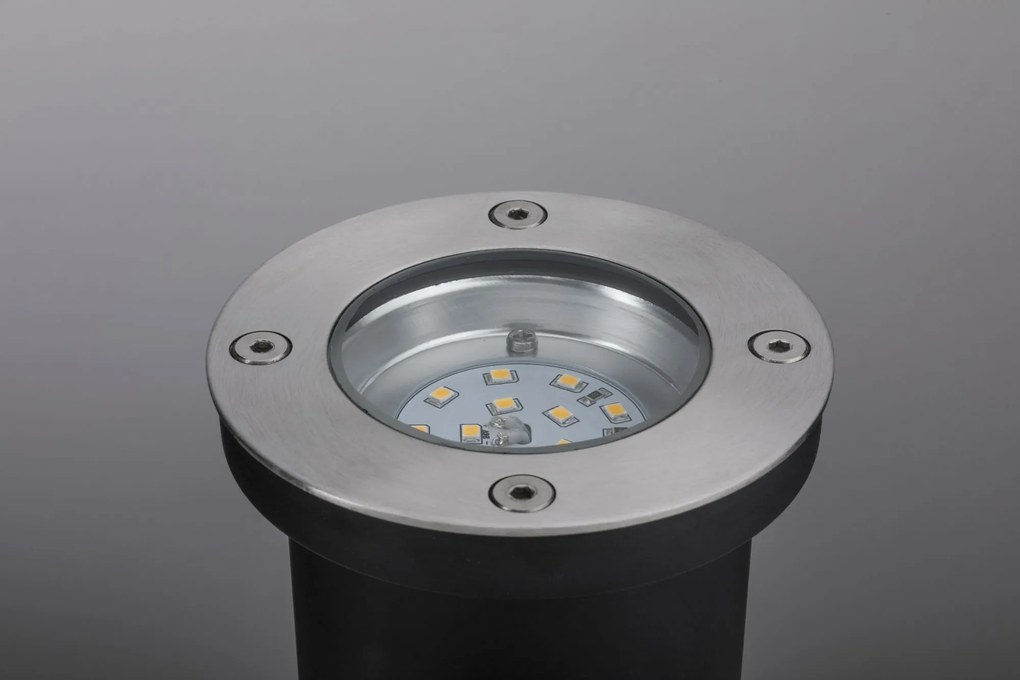 P 94228 Plug & Shine zemní svítidlo kruhové IP65 3000K 4W 24V stříbrná - PAULMANN