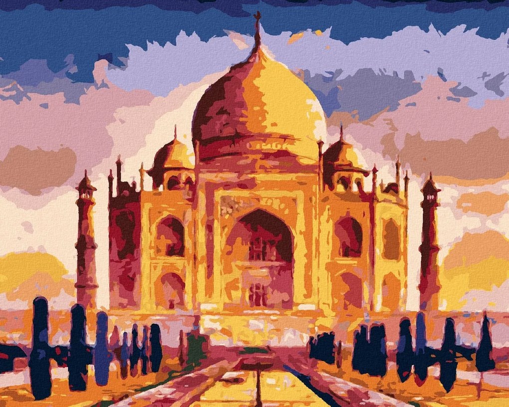 zuty zuty - malování podle čísel - taj mahal, 80x100 cm, plátno
