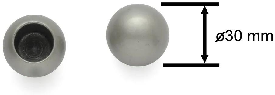 GARNÝŽE-HEBR Garnýž Torino matná stříbrná dvojitá 380 cm